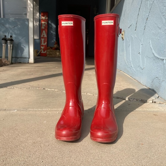 Hunter | Shoes | Slightly Worn Red Hunter Rain Boots | Poshmark